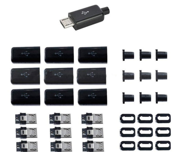 10x Micro-USB B Male Plug Connector Kit With Plastic Cover – Elektor