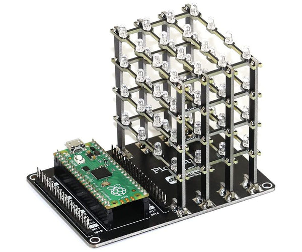 SB Components Raspberry Pi Pico LED Cube (4x4x4 Green LEDs) – Elektor